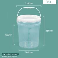 China 20L Plastic Bucket Container With Scale Ruler Handle Lids Food Grade 5 Gallon Bucket for sale