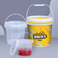 China ISO9001SGS Certified 1L Clear Plastic Bucket for Yogurt Packaging Heat Transfer Printed for sale