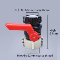 China Retailer 1000L IBC Tank Adapter DN50 Ball Butterfly Valve for Industrial Applications for sale