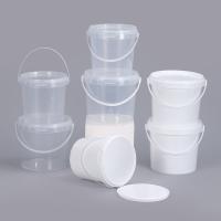 China Water 900ml 1L 2L ISO9001SGS Clear Plastic Bucket With Lid for Nuts Yogurt Candy Jam for sale