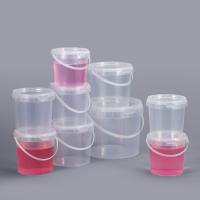 China Water 900ml 1L 2L ISO9001SGS Clear Plastic Bucket With Lid for Nuts Yogurt Candy Jam for sale
