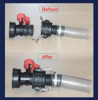 China Casting Plastic IBC Tank Valve Fitting Adapter 1Inch 1.5Inch 2Inch Camlock Connector for sale