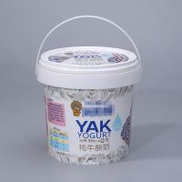 China Custom IML Print Logo 1L Round Plastic Bucket for Yogurt Chocolate Spread and Sauces for sale