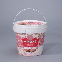 China IML Round PP Plastic Ice Cream Bucket with Lid and Handle 100% Material Round Shape for sale