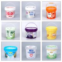 China Customized Capacity IML Label PP Plastic Buckets for Colorful Food Sauces and Spreads for sale
