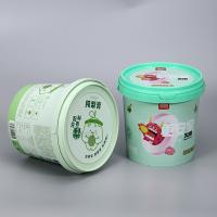 China Reusable Ice Cream Cup with Lid and Handle Food Packaging Custom Logo Printed PP Plastic for sale