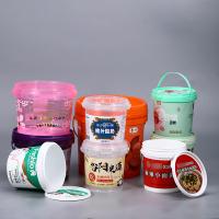 China IML Plastic Popcorn Biscuit Chips Bucket with Customized Capacity and Custom Logo for sale