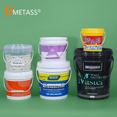 China Sample Empty 5Litre 10Litre 20Liter Food Grade Safe Paint Popcorn Round Plastic Bucket for sale