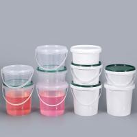 China 500ml PP Clear White Food Take Out Package Ice Cream Cookies Small Plastic Bucket With Handle Lid for sale