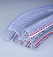 China Reducing UMETASS Clear PVC Wire Reinforced Flexible Water Hose with Flange Connection for sale