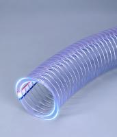 China Reducing UMETASS Clear PVC Wire Reinforced Flexible Water Hose with Flange Connection for sale