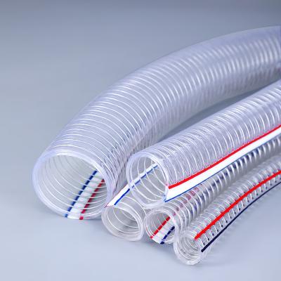 China Water Suction PVC Steel Wire Reinforced Hose with Various Specifications Length 100m for sale