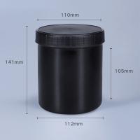 China Material White and Black HDPE Plastic Storage Jar Wide Mouth Bottles with Inner Cover for sale
