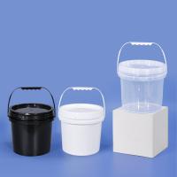 China 1-10L Capacity Plastic Bucket with Handle and Lid Custom LOGO Food Grade Paint Pail for sale