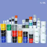 China 1-10L Capacity Plastic Bucket with Handle and Lid Custom LOGO Food Grade Paint Pail for sale