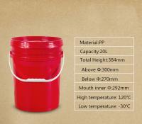 China Custom Color High Temperature Plastic Bucket With Handles For Liquid Storage Container for sale
