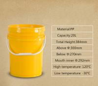 China Custom Color High Temperature Plastic Bucket With Handles For Liquid Storage Container for sale