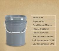 China Custom Color High Temperature Plastic Bucket With Handles For Liquid Storage Container for sale
