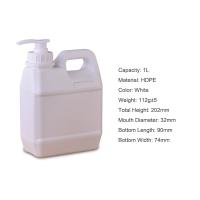 China Square HDPE Plastic Jerry Can for Soap Shower Gel Shampoo Liquid 1L-5L White Pump for sale