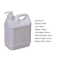 China Square HDPE Plastic Jerry Can for Soap Shower Gel Shampoo Liquid 1L-5L White Pump for sale