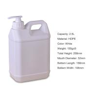 China Square HDPE Plastic Jerry Can for Soap Shower Gel Shampoo Liquid 1L-5L White Pump for sale