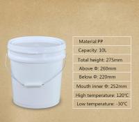 China Industrial Paint Packaging 2.5 Gallon White Clear Plastic Buckets with Lid for sale