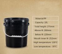 China Industrial Paint Packaging 2.5 Gallon White Clear Plastic Buckets with Lid for sale