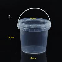 China 2L Unbreakable PP Round Bucket with Handle Transparent Plastic Food Grade Container for sale
