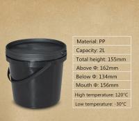 China 2L Unbreakable PP Round Bucket with Handle Transparent Plastic Food Grade Container for sale