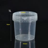 China 1L Round Plastic Tub for Packaging Honey Candy Chocolate Lollipop Jam Butter Ice Cream Cookie Bucket for sale