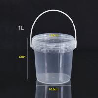 China 1L Round Plastic Tub for Packaging Honey Candy Chocolate Lollipop Jam Butter Ice Cream Cookie Bucket for sale