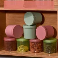 China Food Grade 16 oz Plastic Jars With Lids For Peanut Butter Wide Neck Cylinder Storage Container for sale