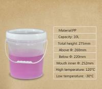 China 1-35L Capacity Customized Logo PP Bucket for Food Grade Plastic Container for sale