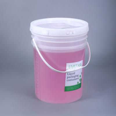 China Food Storage with UMETASS 5 Gallon Clear Plastic Bucket Printing Silk Screen Printing for sale