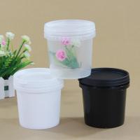 China Printing Silk Screen Printing 1L 100pcs Set Transparent Plastic Bucket for Food Storage for sale