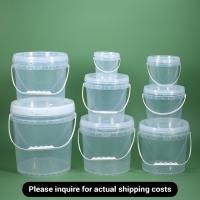 China Food Grade Round Clear PP Plastic Buckets With Pastic Handle and Silk Screen Printing for sale