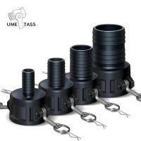 China 1Inch 1.5 2 Inch Plastic Hose Coupling Custom 1000L IBC Tank Valve Adapter for Garden Hose for sale