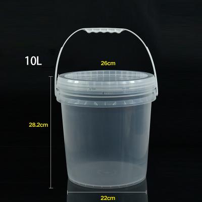 China 10L Portable Fishing PP Round Biodegradable Plastic Bucket Food Grade with Cover Seal for sale