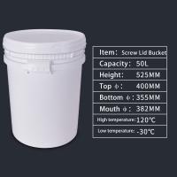China Big Capacity 50L Plastic Bucket with Screw Cap Paper and Solid Storage ISO9001SGS Certified for sale
