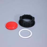 China IBC Tank Valve Lid Adapter 60mm Fine Thread Plastic with PP Flange Connection and Removable Gasket for sale