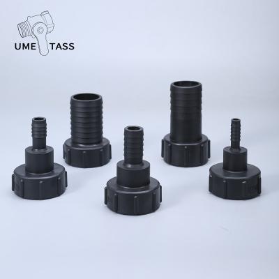 China ODM Round Head Plastic Valve Accessories IBC Fitting Coarse Thread Adapter Connector for sale