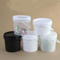 China Food Grade Plastic Container Round Bucket With Handle And Lid Good Sealing 100% Material for sale