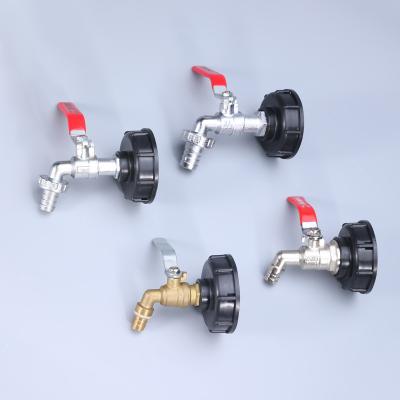 China Customized Support OEM IBC Tank Adapter for Home Garden Hose Tap Thread Brass Ball Bibcock for sale