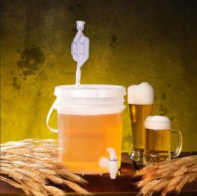 China Customized Logo 2 Lids Plastic Fermenter for Automatic Fruit Beer Enzymes Container for sale