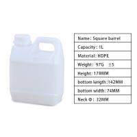 China 1L Plastic Square Barrel Jerry Can with Screw Lid - Food Grade HDPE Container for Water Storage for sale