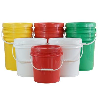 China 5 Gallon White Plastic Buckets With Lid Plastic-Paint-Bucket For Your Production Line for sale