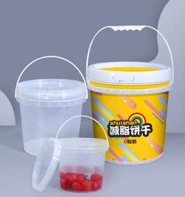 China 1L-5L -10L Round Milk Container with Lid Suitable for Packaging Sauces Honey and More for sale