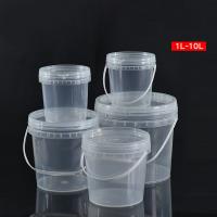 China 1L-5L -10L Round Milk Container with Lid Suitable for Packaging Sauces Honey and More for sale