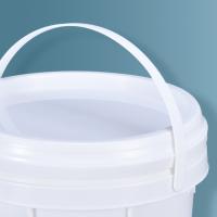 China Eco-friendly Round White Plastic Water Bucket With Handle and Lid for Water/Milk/Wine for sale