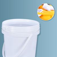 China Eco-friendly Round White Plastic Water Bucket With Handle and Lid for Water/Milk/Wine for sale